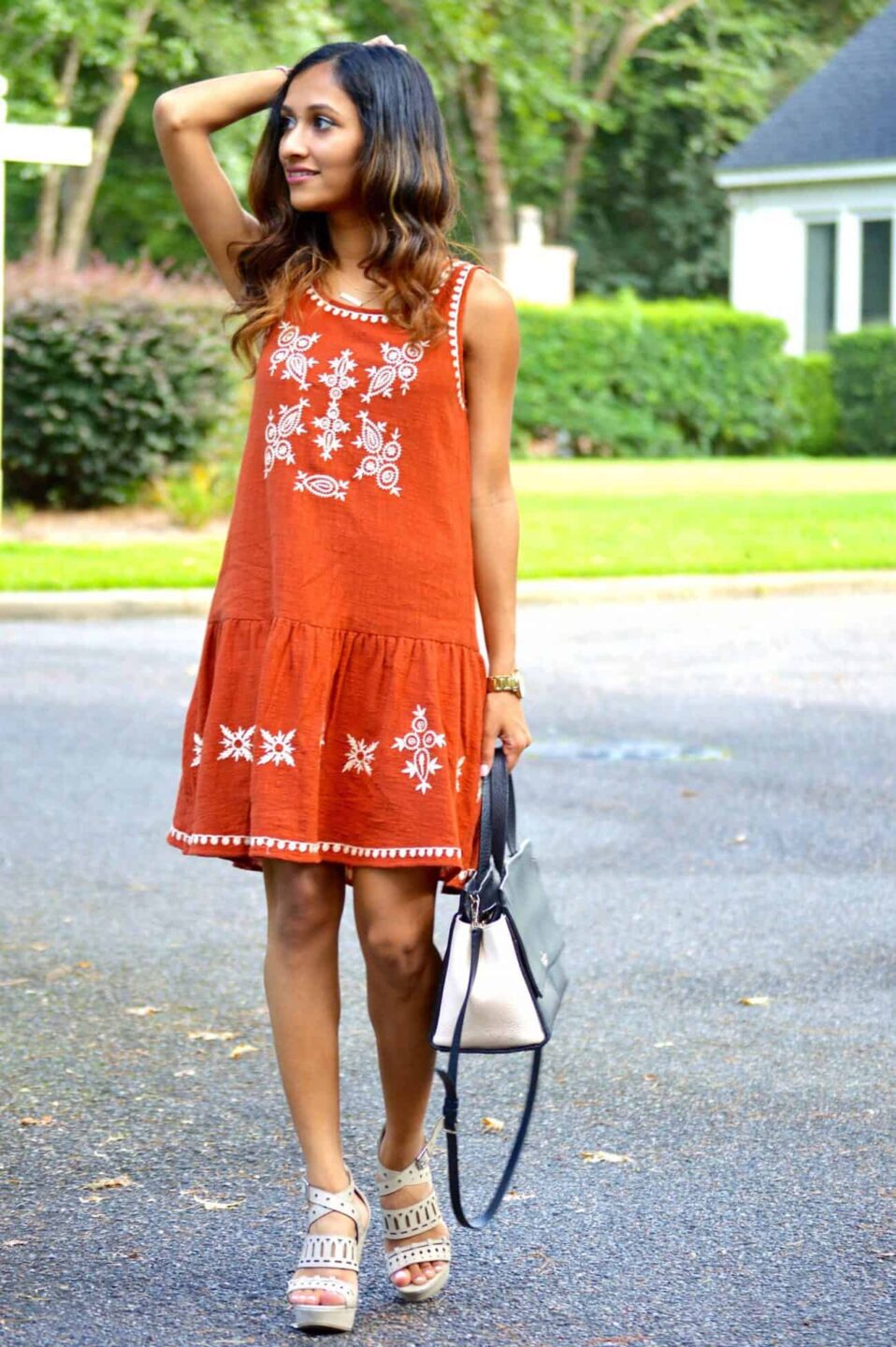 Burnt Orange Fall Dress - An Unblurred Lady