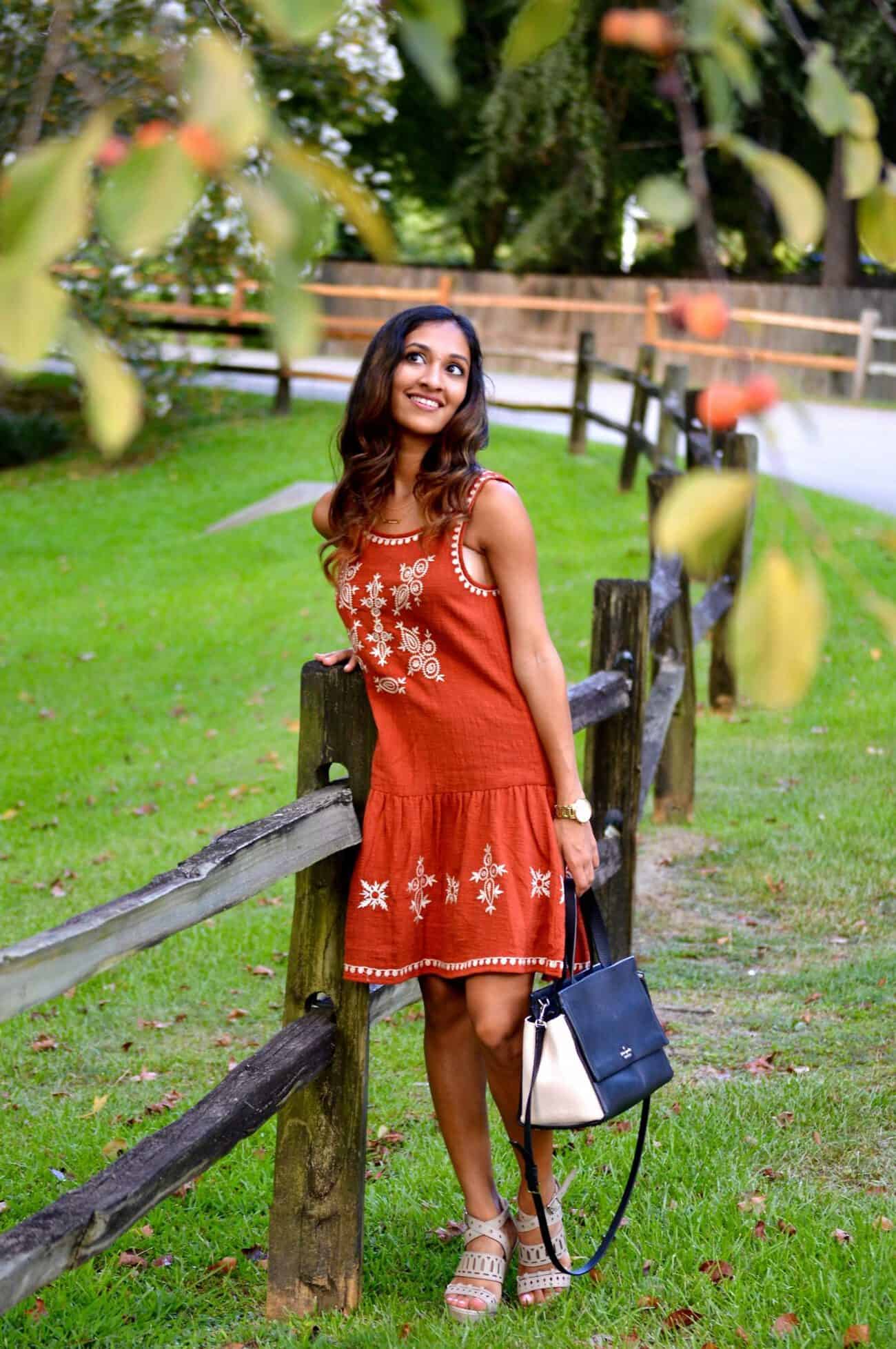 Burnt Orange Fall Dress - An Unblurred Lady