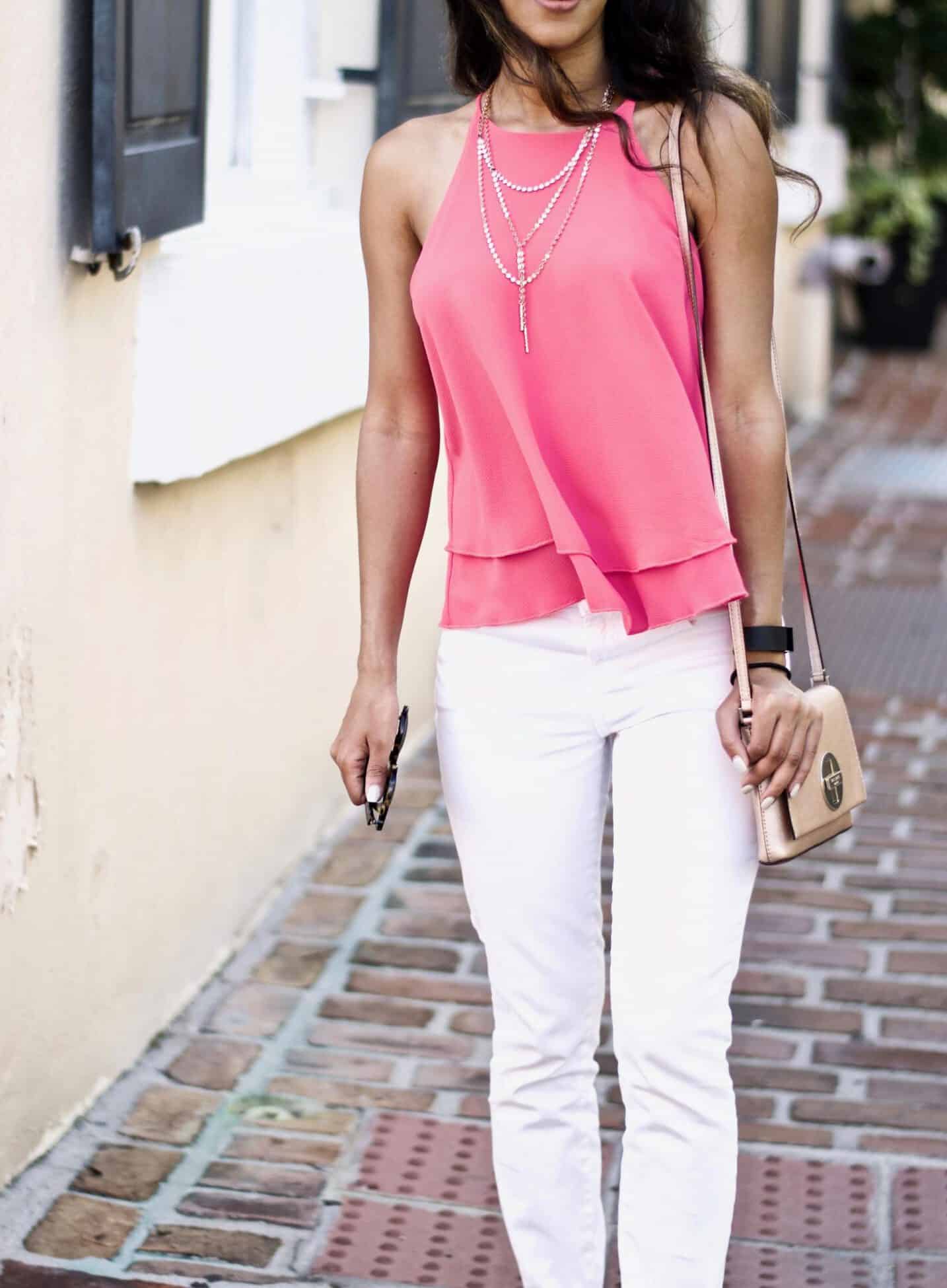 Rose Gold and Bright Pink Outfit - An Unblurred Lady