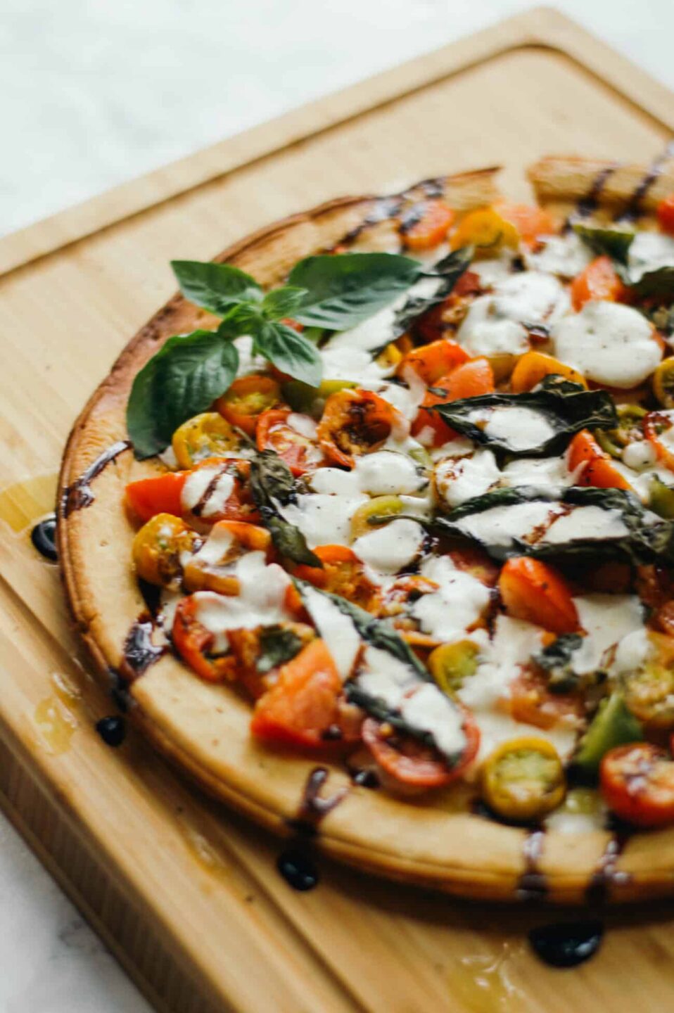Bruschetta Pizza With Balsamic Reduction Recipe - An Unblurred Lady