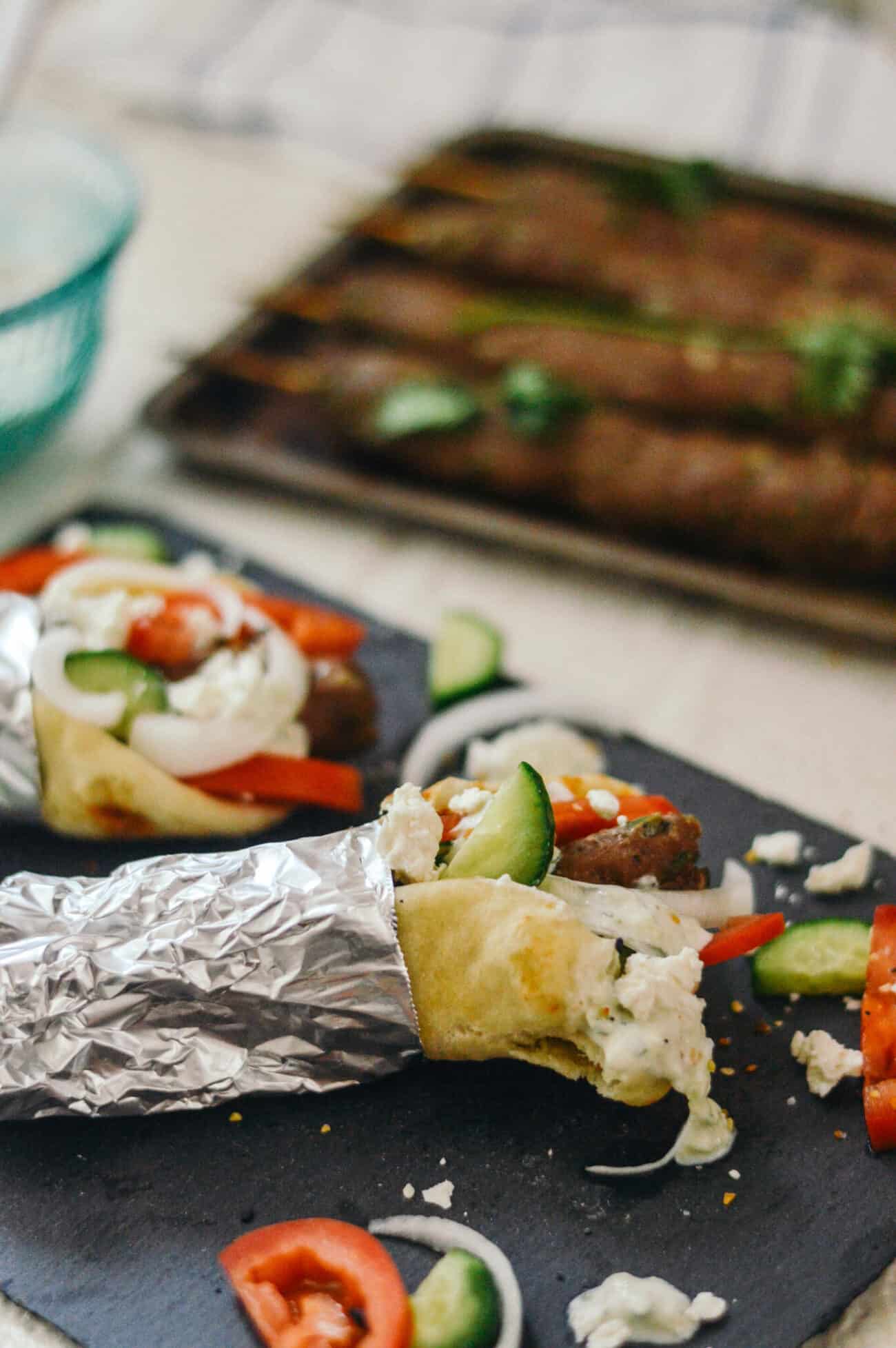 Greek Turkey Gyro Recipe with Tzatziki - An Unblurred Lady